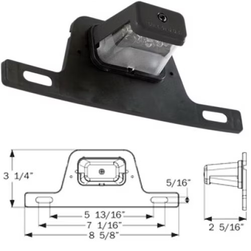 Dexter LPL-55CB Optronics License Light With ABS Bracket, Two-Wire — Russo Power Equipment