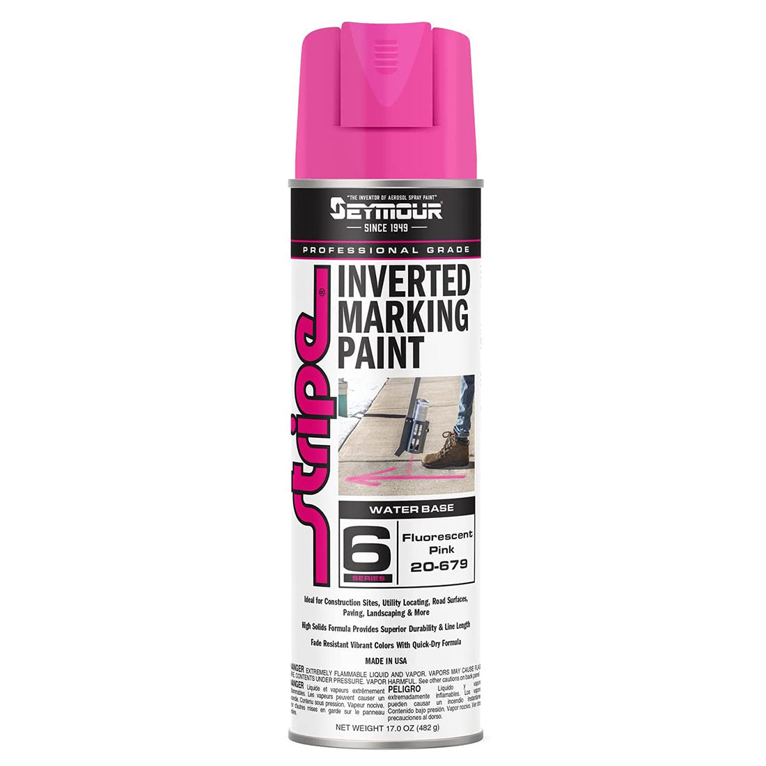 Seymour 20-679 Stripe Inverted Marking Paint 17 Oz. - Fluorescent Hot ...